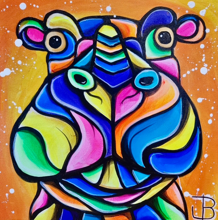 Baby flodhest #2 40x40 – BredahlArt